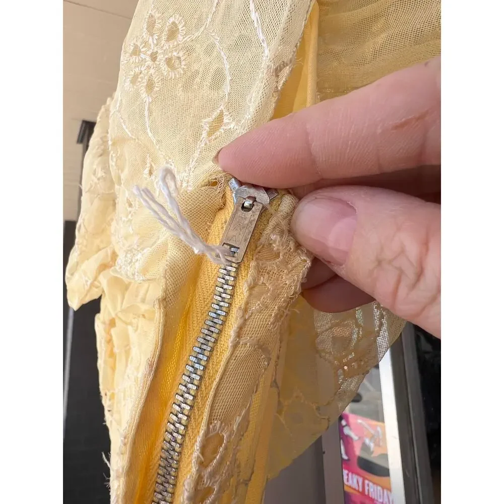 Harlene | Dresses | Vintage 94s Harlene Designs Butter Yellow Lace ...